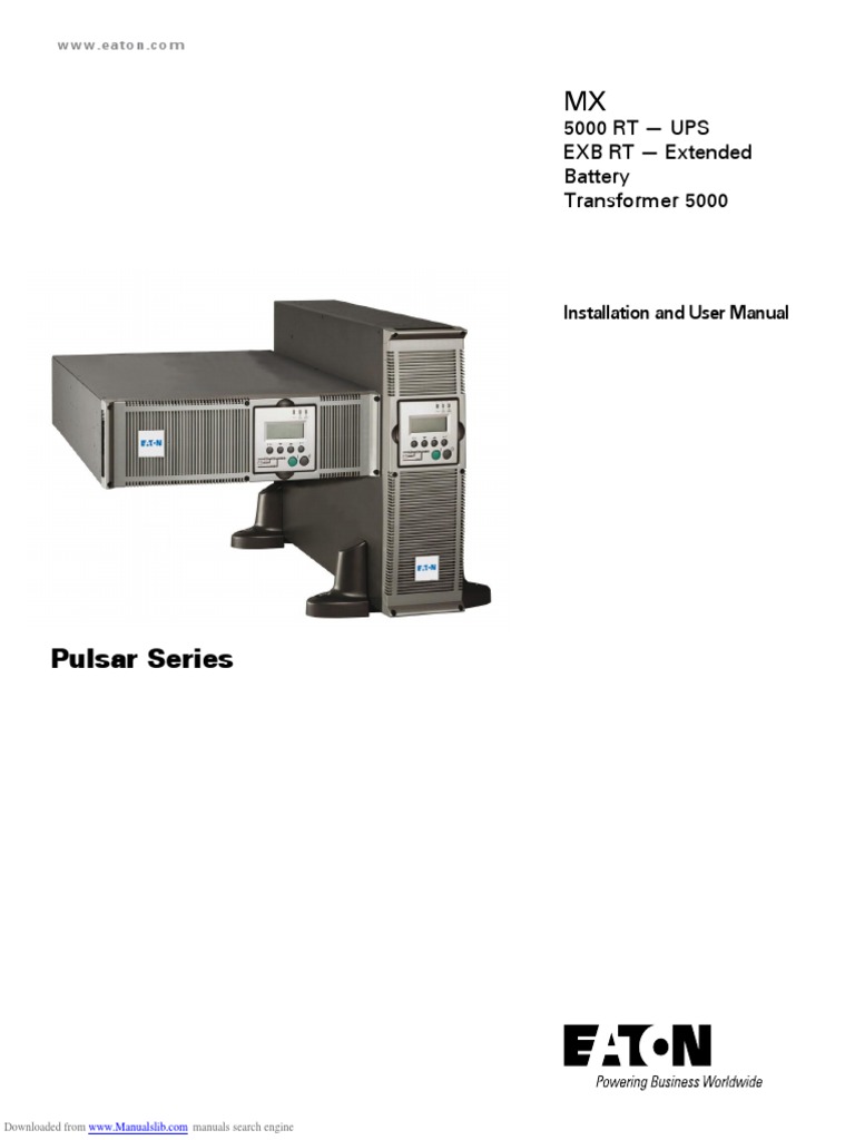 Pulsar Series: 5000 RT - UPS EXB RT - Extended Battery Transformer 5000 | PDF | Electromagnetic ...