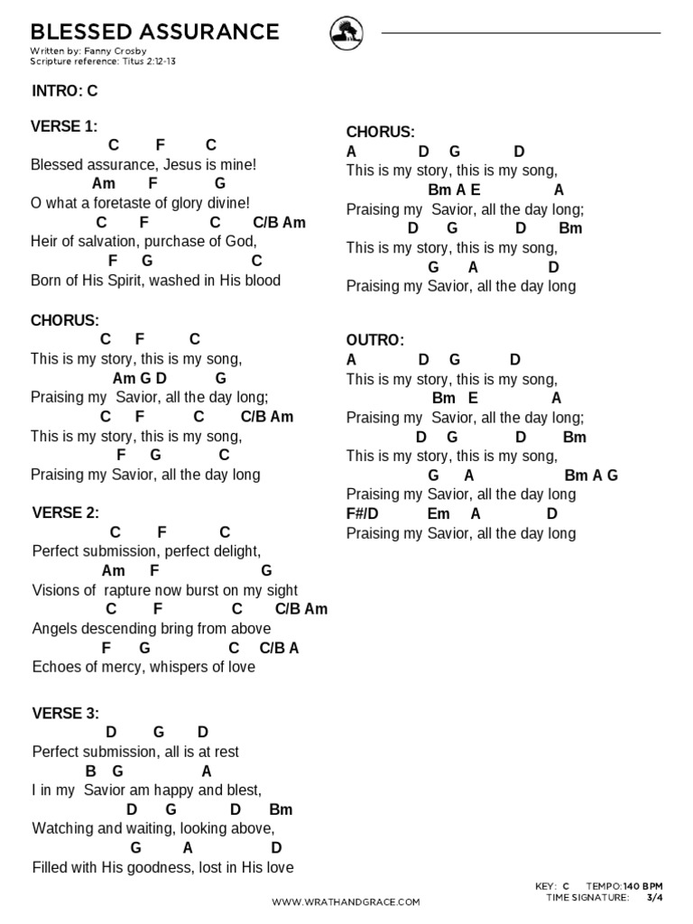 Blessed Assurance Chords Compressed | PDF | Jesus | Assurance (Theology)