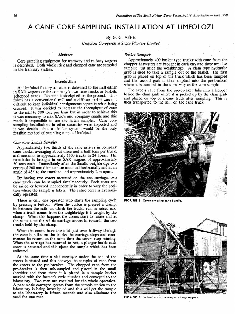 1979_Ashe_A Cane Core Sampling | PDF | Manufactured Goods