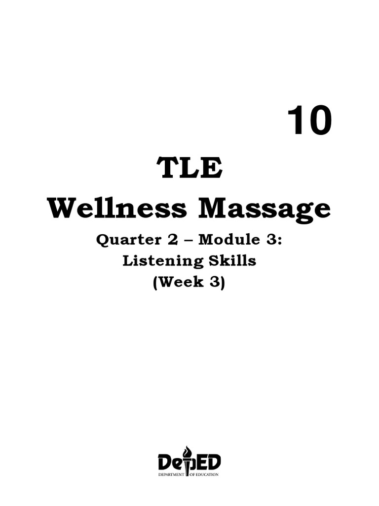 Wellness Massage: Quarter 2 - Module 3: Listening Skills (Week 3) | PDF