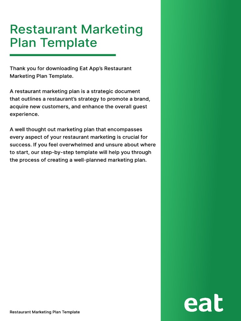 Restaurant Marketing Plan Template | PDF | Marketing | Target Audience