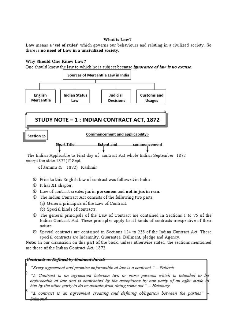 Contract Ppt All Notes Download Free Pdf Offer And Acceptance