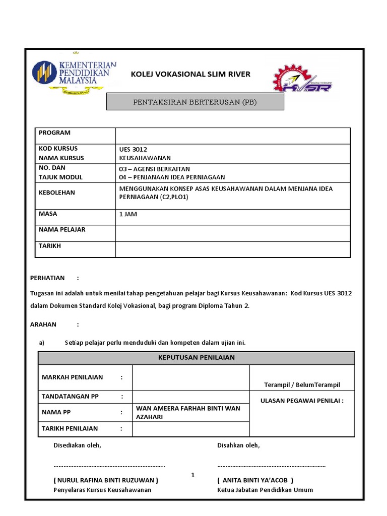 PB Ujian 2 - Ues Keusahawanan | PDF