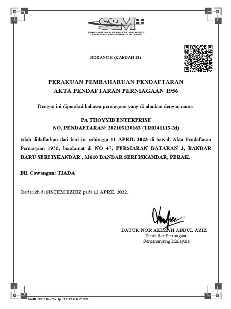 TR0241113 Cert | PDF