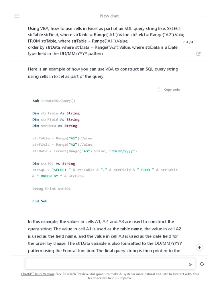 VBA SQL Query Cell Value | PDF | Teaching Methods & Materials | Technology & Engineering