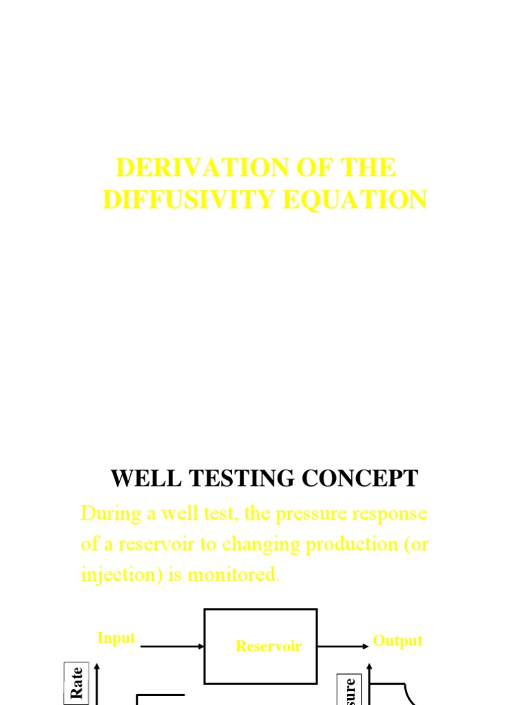 Derivation of The Diffusivity Equation | PDF | Fluid Dynamics | Pressure