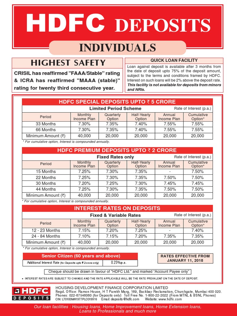 HDFC FD Form For Individual | PDF | Banks | Deposit Account