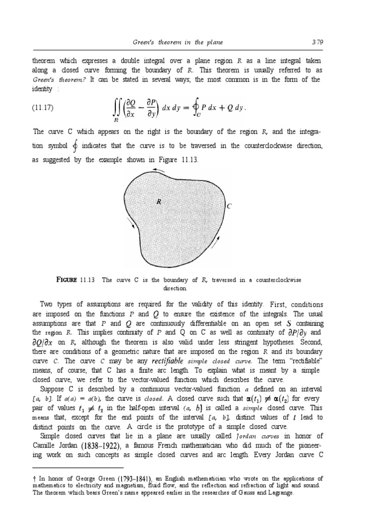 Green's Theorem for Math Students | PDF | Curve | Integral