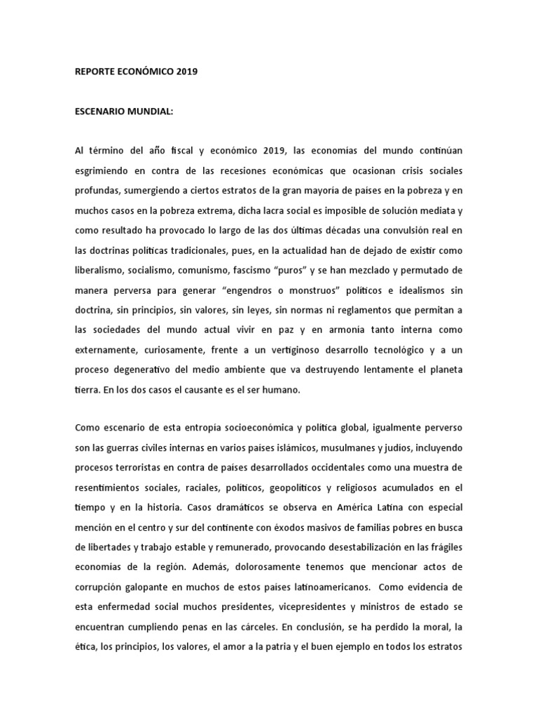 REPORTE ECONOMICO 2019 (Recuperado Automã¡ticamente) | PDF | Deuda ...