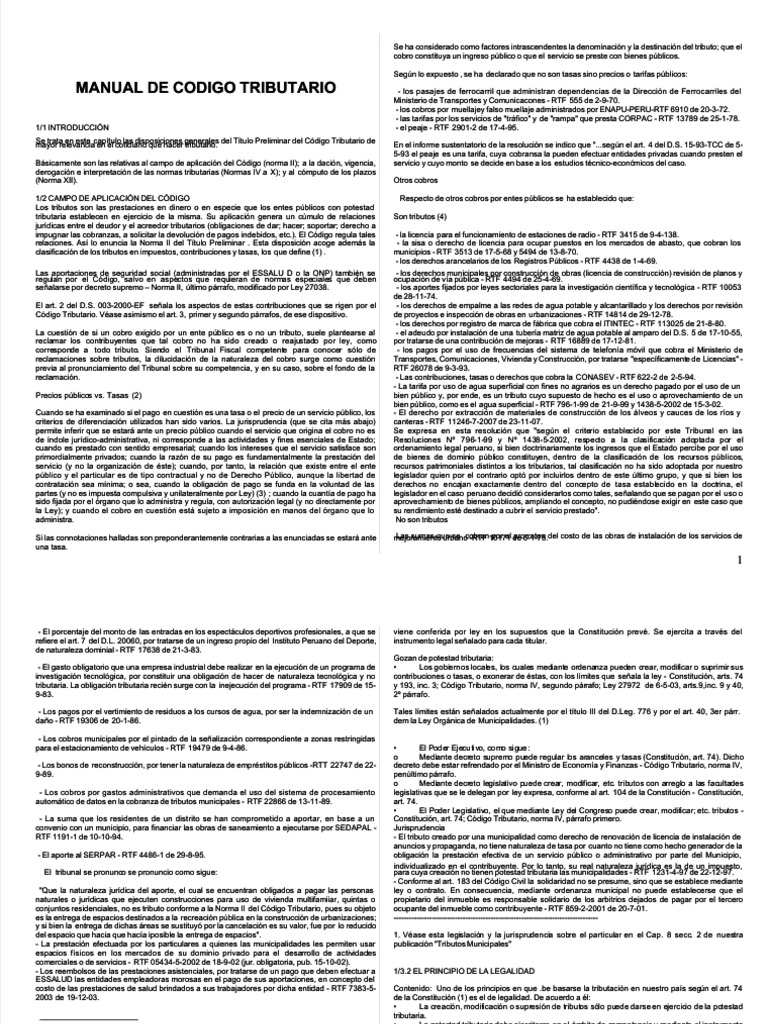 Manual de Codigo Tributario Manual de Codigo Tributario | PDF | Economias | Ciencias Políticas