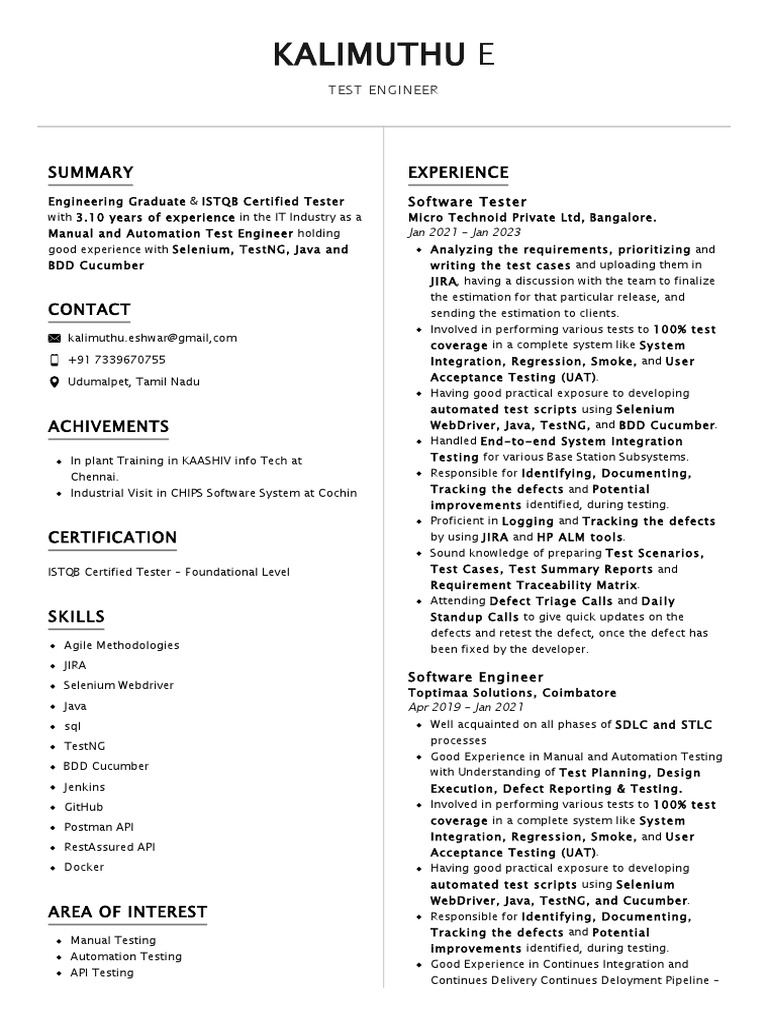 Sr. Technical Manager | PDF | Software Testing | Selenium (Software) Sr. Technical Manager | PDF | Software Testing | Selenium (Software)