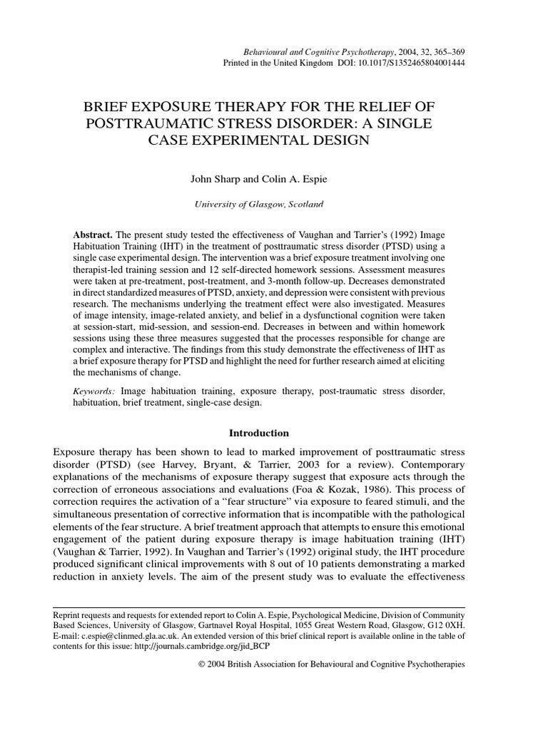 Jurnal - Brief Exposure Therapy For The Relief of PTSD | PDF ...