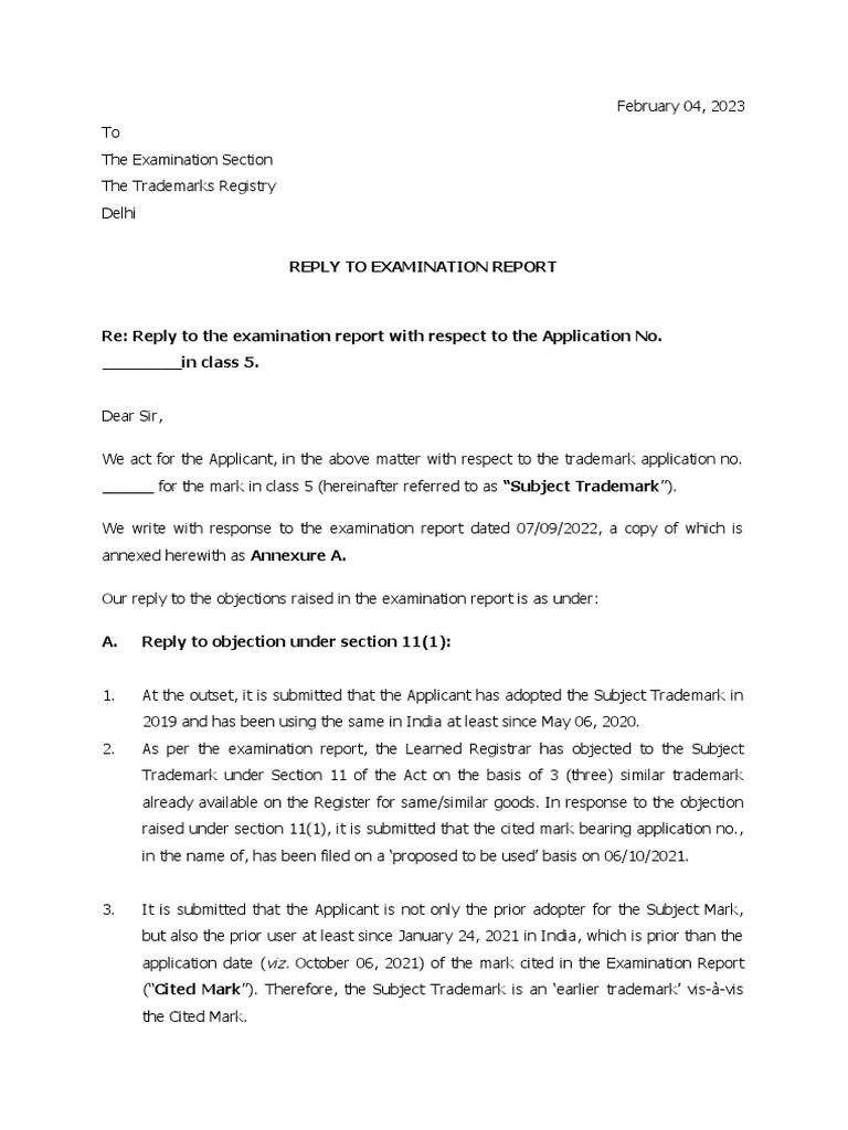 ER Reply Draft | PDF | Trademark | Common Law