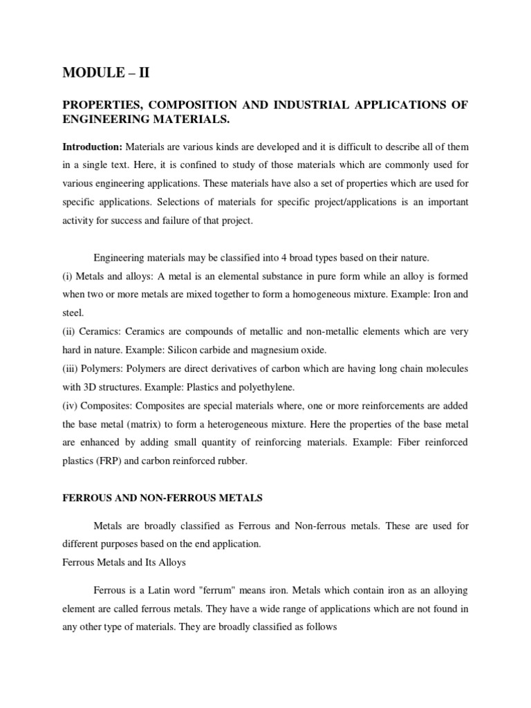 Module 2 em | PDF | Cast Iron | Composite Material
