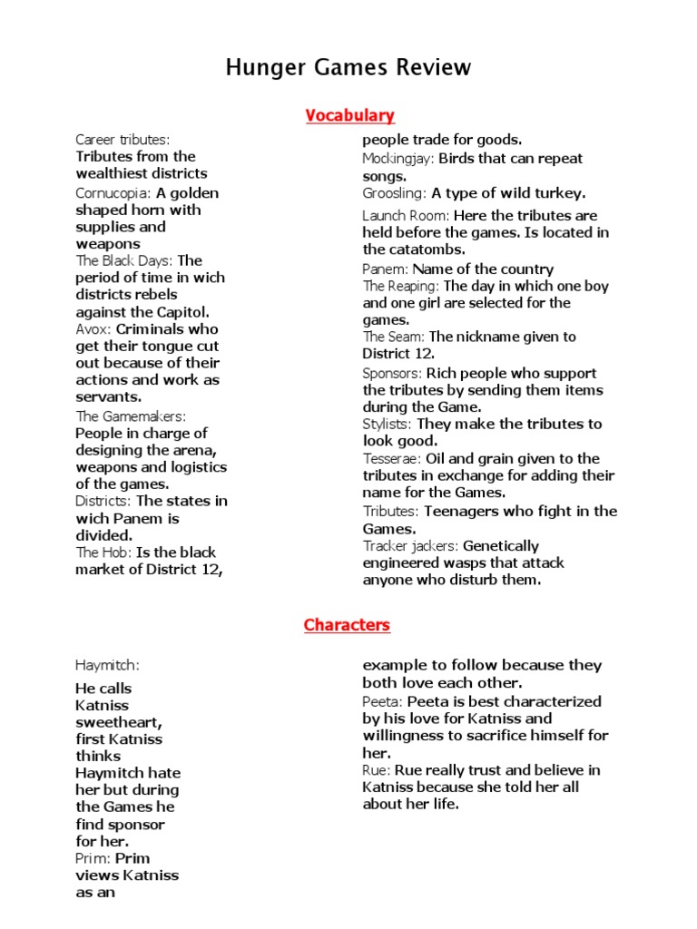 The Hunger Games Review copy | PDF | The Hunger Games