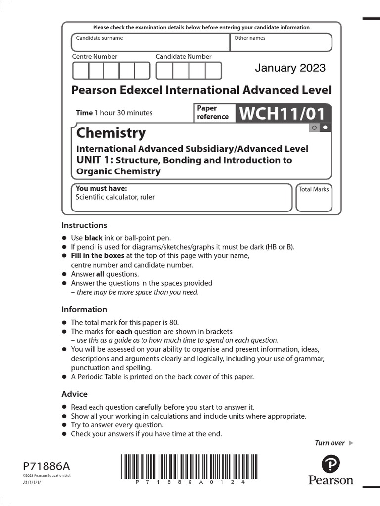 Chemistry: Pearson Edexcel International Advanced Level | PDF ...