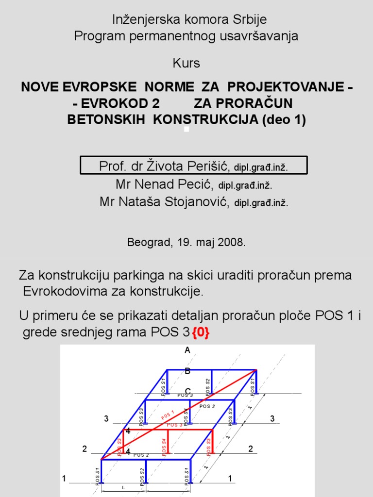 Primjer Prorauna Ab Konstrukcije U Evrokodu 2 | PDF