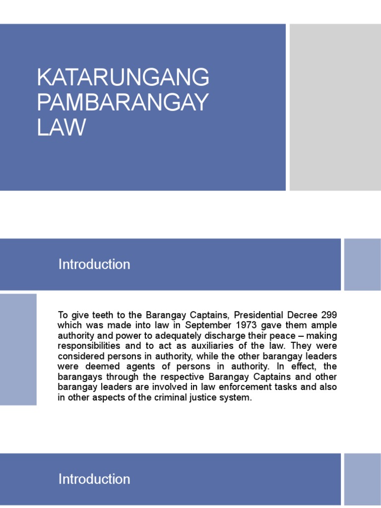 Overview of Katarungang Pambarangay Law | PDF | Restorative Justice ...