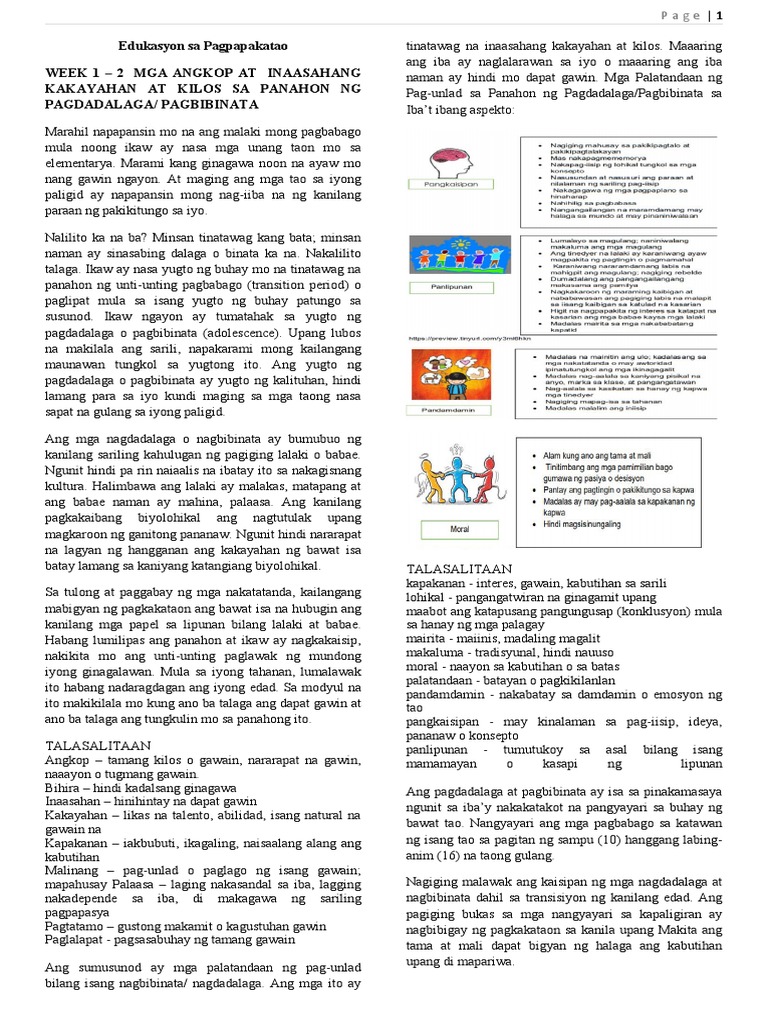 Esp7 W 1-8 Quarter 1 | PDF