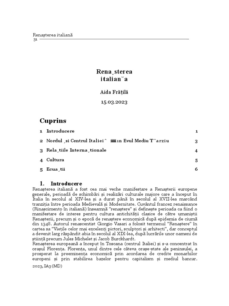 Renasterea Italiana | PDF