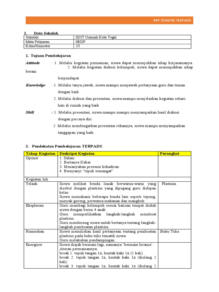 RPP SBDP KD 3.1 Karya Imajinatif | PDF