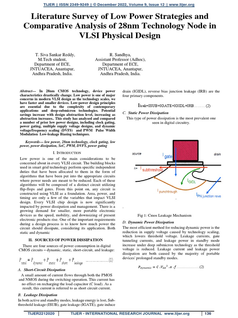 Literature Survey of Low Power Strategies and | PDF | Cmos | Mosfet
