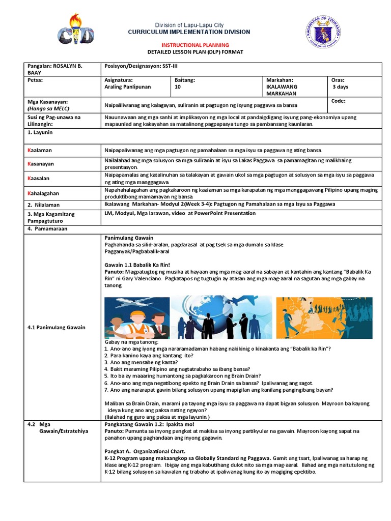 AP10 Q2 M2 DLP2-Lakas Paggawa | PDF