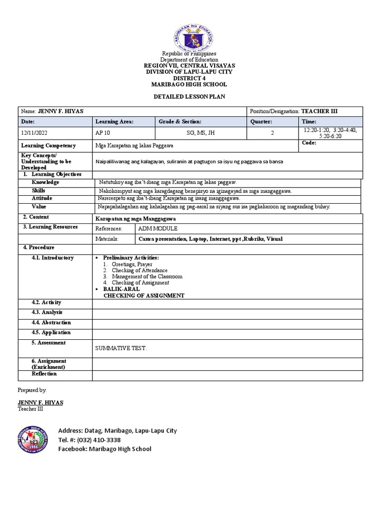 Address: Datag, Maribago, Lapu-Lapu City Tel. #: (032) 410-3338 ...