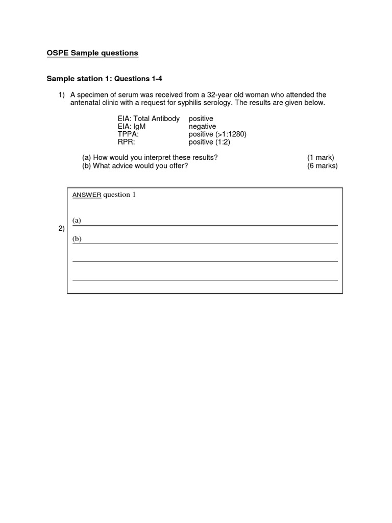Medical Microbiology - OSPE Sample Questions | PDF | Teaching Methods ...