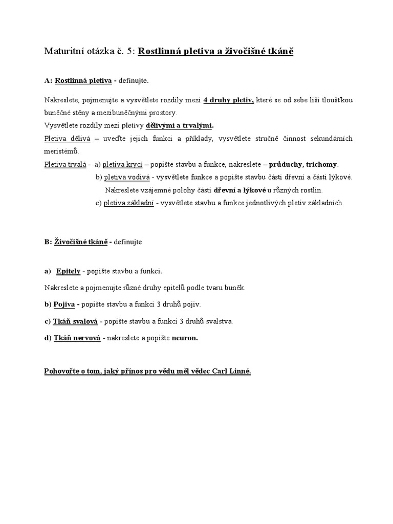 Maturitní Otázka 05 | PDF