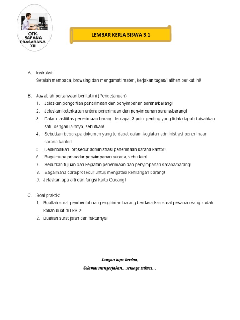 Lembar Kerja Siswa 3.1 | PDF