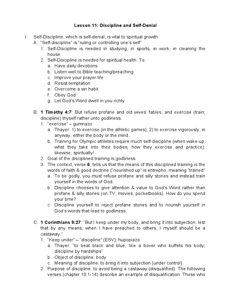 Self-Discipline for Spiritual Growth | PDF | Disciplines | Glory (Religion)