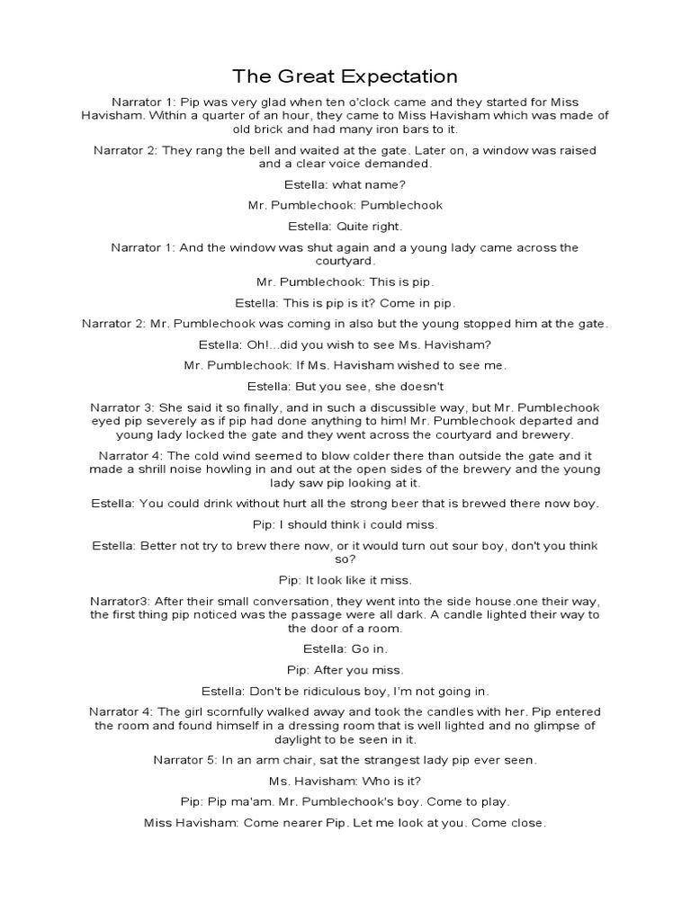The Great Expectation | PDF | Estella (Great Expectations) | Pip (South ...