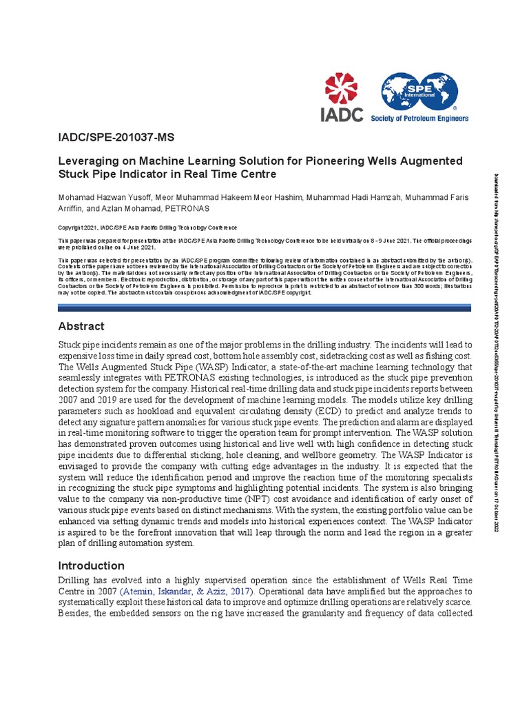 Leveraging On Machine Learning Solution For Pioneering Wells Augmented ...