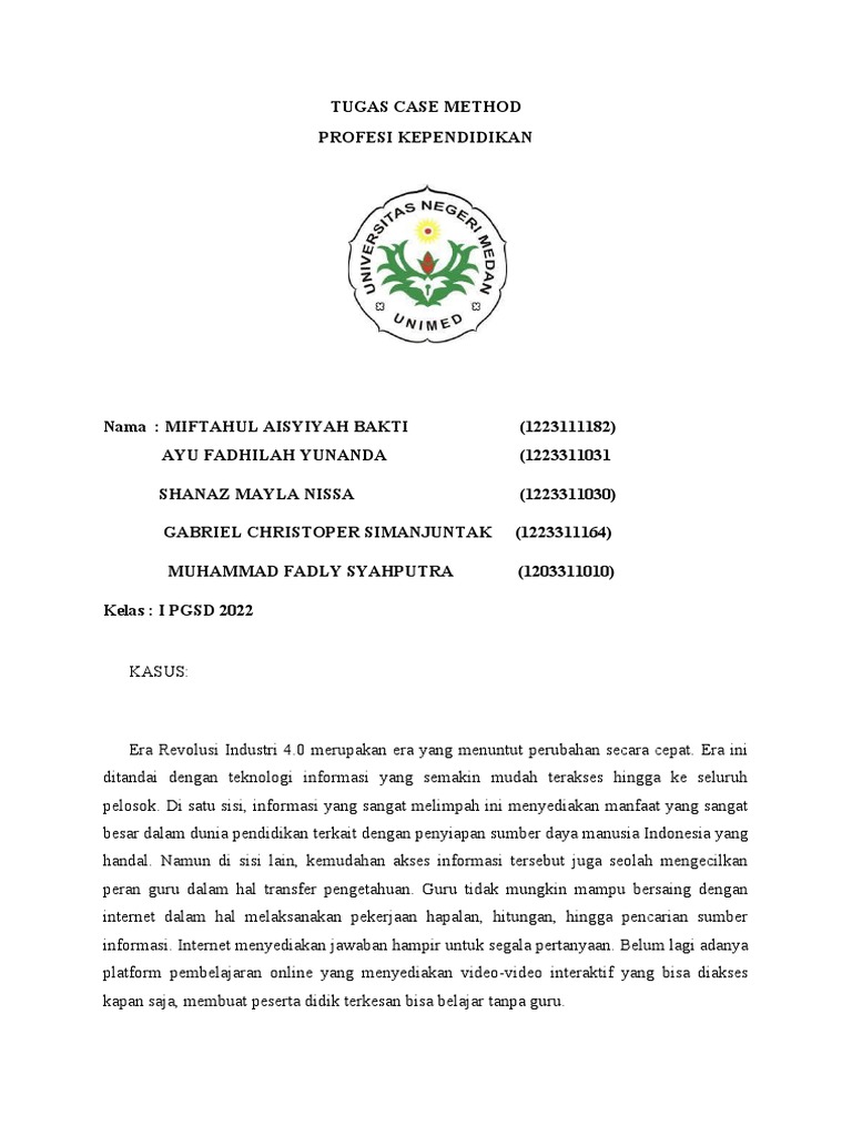 Case Method - Kelompok 6 - Profesi Kependidikan-1 | PDF