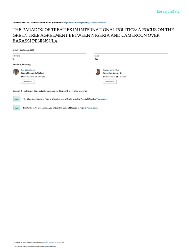 The Paradox of Treaties in International Politics: A Focus On The Green ...