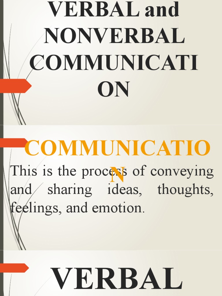VERBAL and NONVERBAL COMMUNICATION | PDF