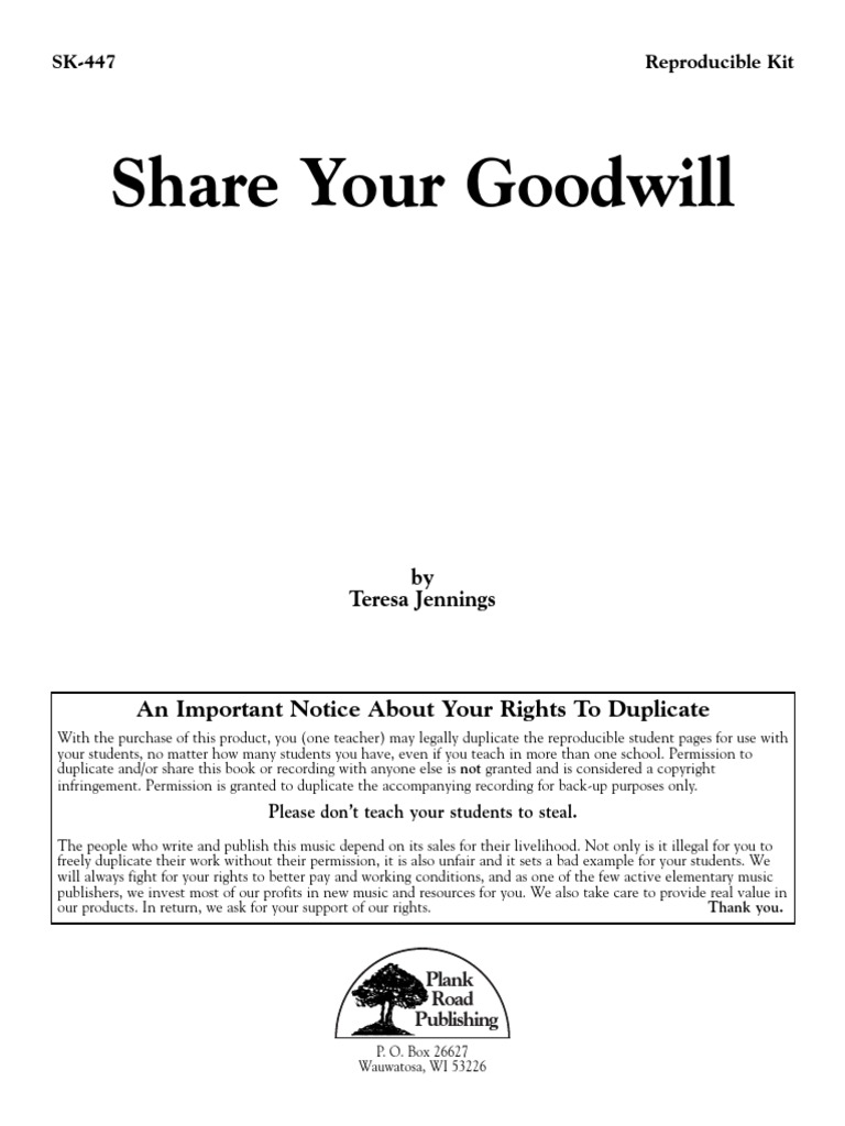 Share Your Goodwill Score | Download Free PDF | Song Structure