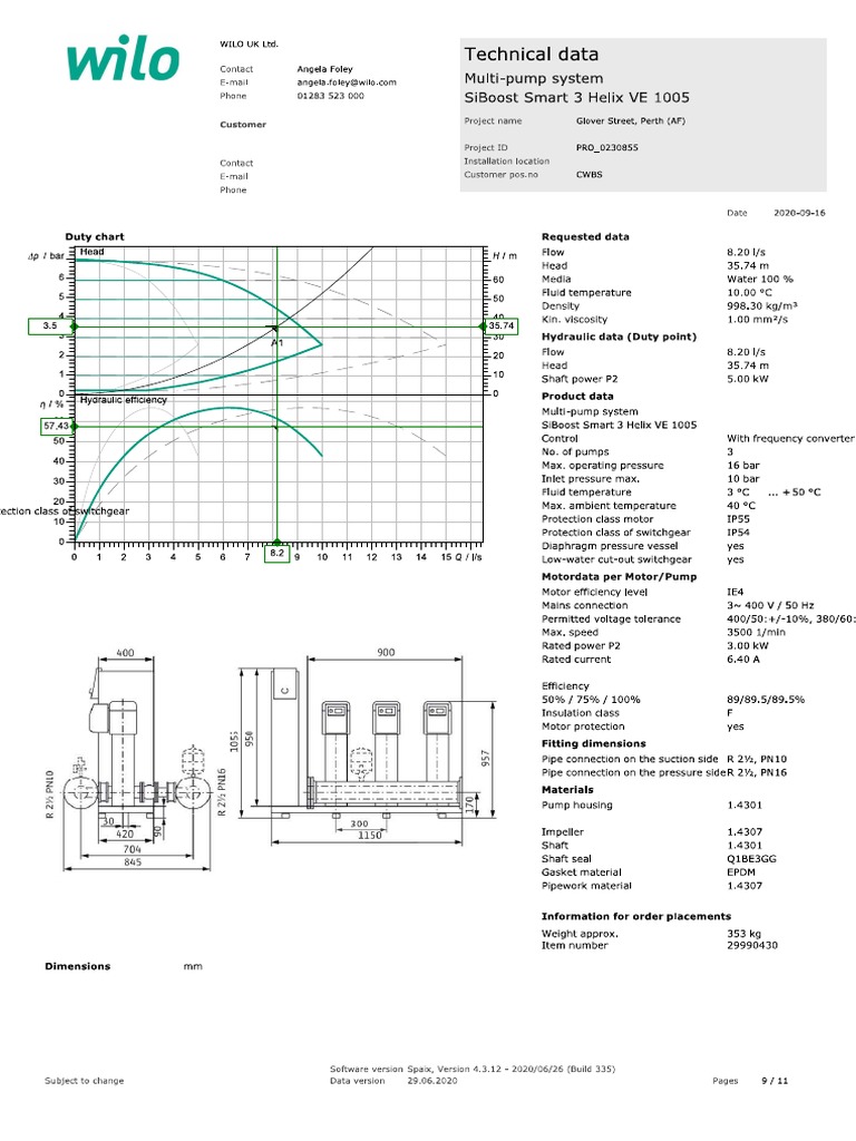 CWBS - Multi-pump system SiBoost Smart 3 Helix VE 1005 | PDF