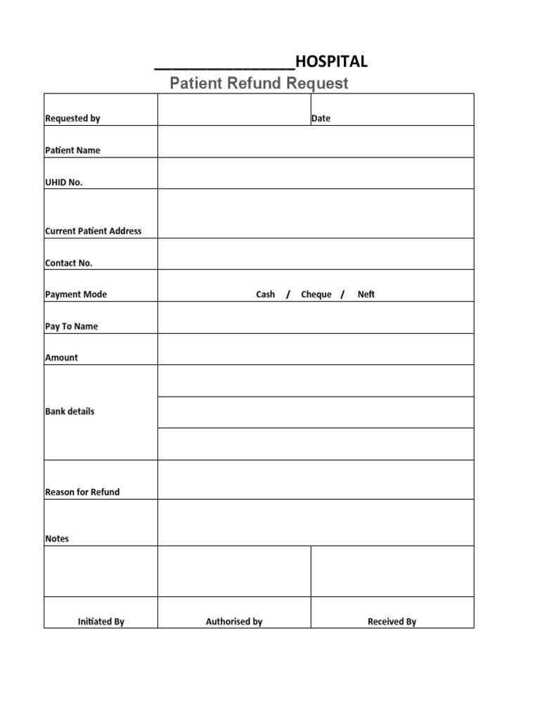 Patient Refund Request Form | PDF