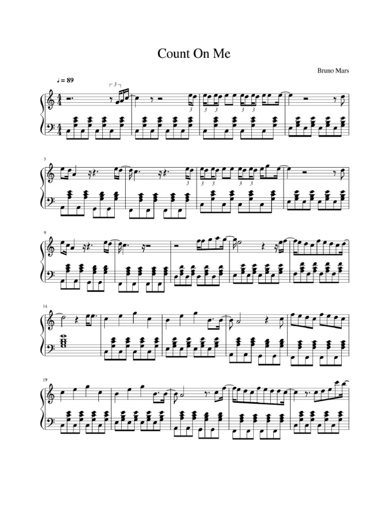 count on me piano score | PDF