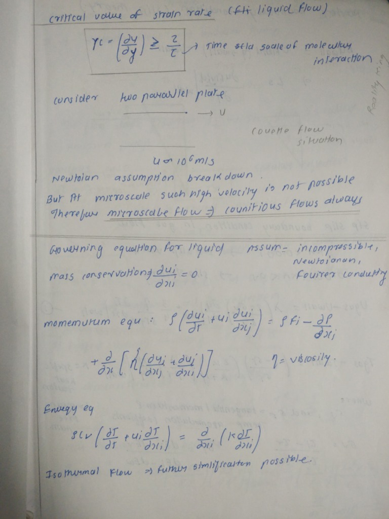 Notes of Microscale Fluid Mechanics | PDF