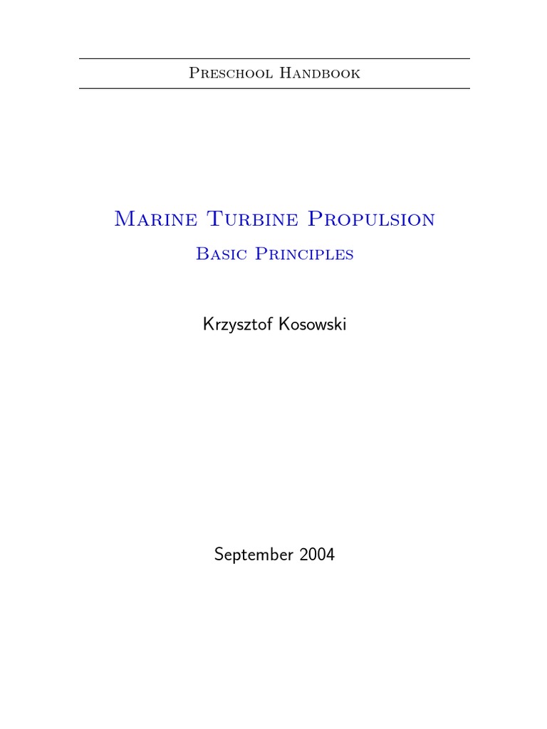 Marine Turbine Propulsion: Basic Principles | PDF | Gases | Temperature