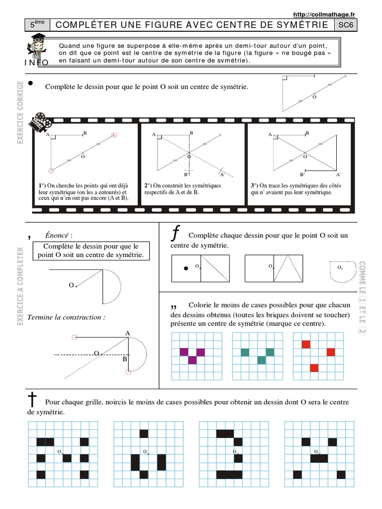 SC6 Compléter Une Figure Avec Un Centre de Symétrie | PDF