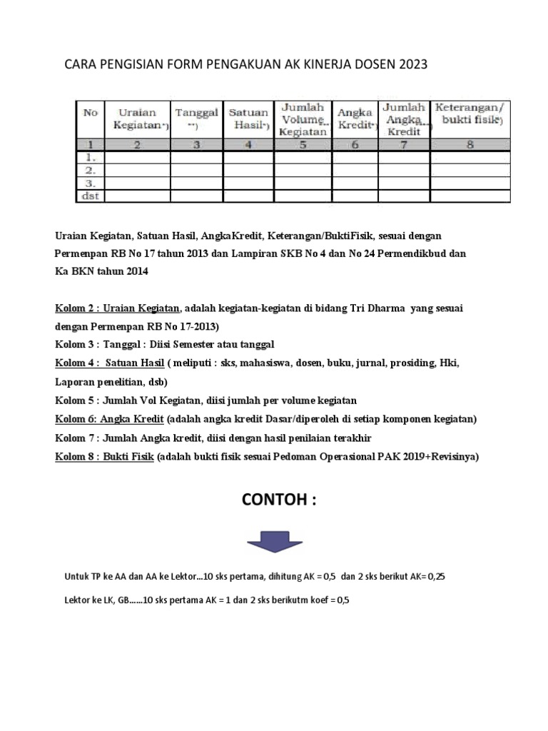Petunjuk Pengisian Pada Form A, B, C, D Excel | PDF