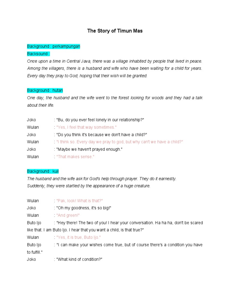 Script Timun Mas | PDF