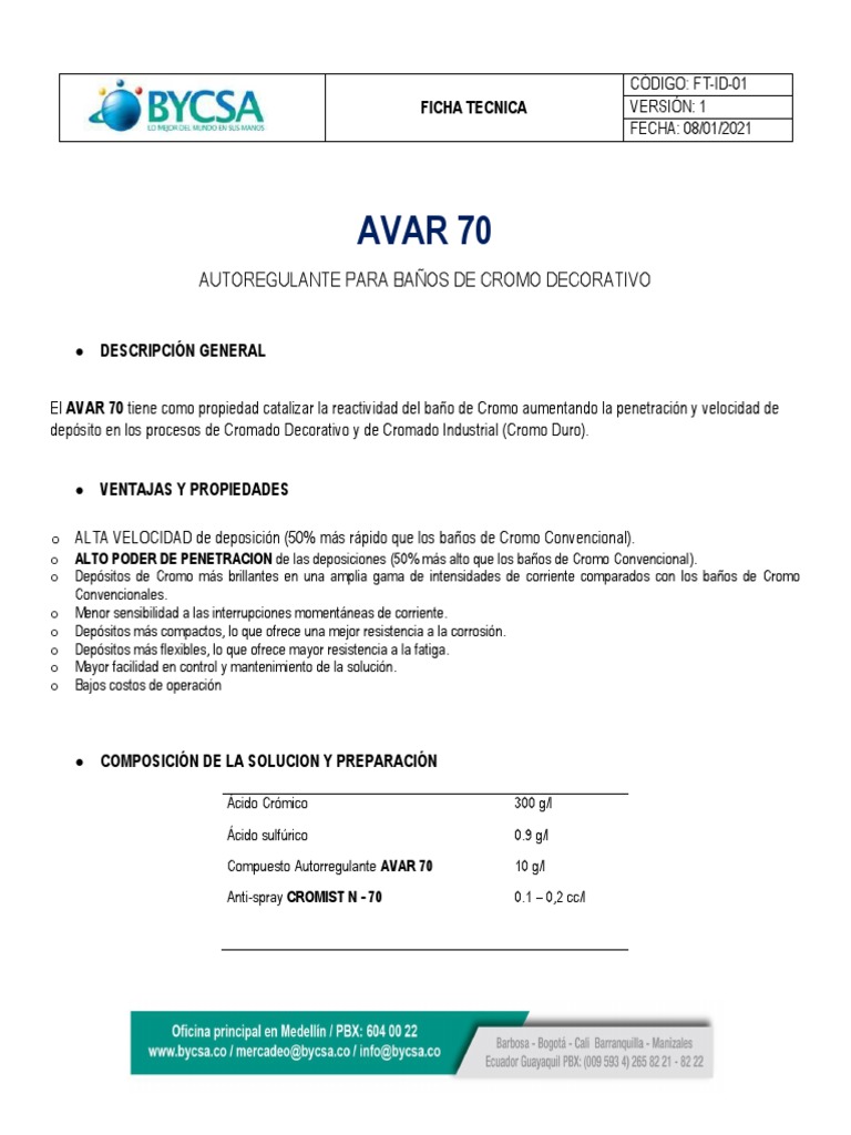 Ft-Id-01 Avar 70 | PDF | Agua | Cromo