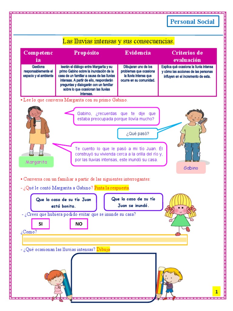 Ficha 3 y 4° - Las Lluvias Intensas y Sus Consecuencias | PDF | Lluvia | Precipitación