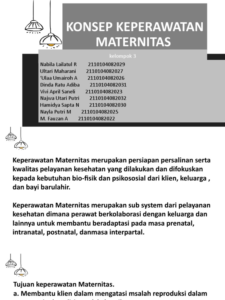 Konsep Keperawatan Maternitas: Kelompok 3 | PDF | Pengembangan Diri | Kesehatan Holistik