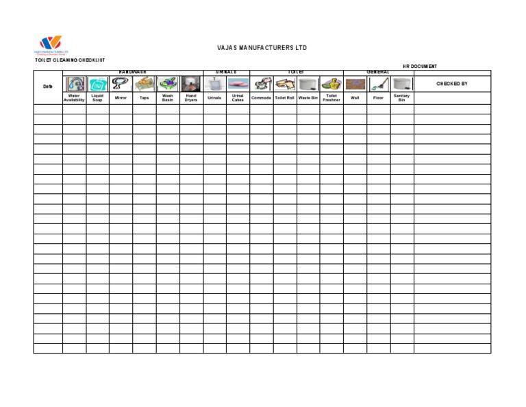 Toilet Cleaning Checklist | PDF